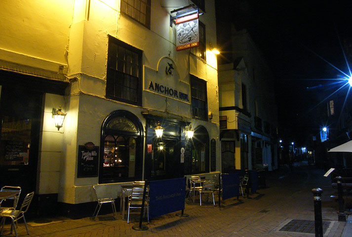Anchor Inn at Night - Hastings UK Photo Archive