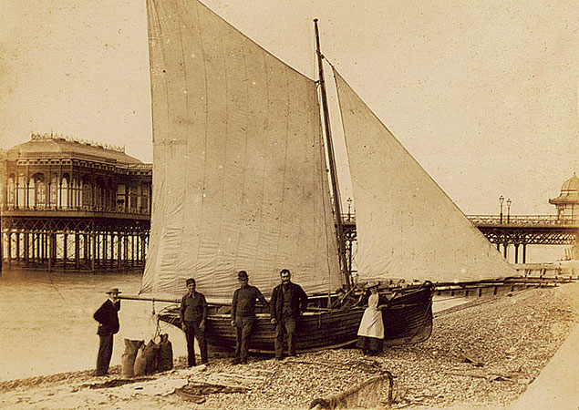 Lugger Boat at St Leonards Pier - Hastings UK Photo Archive