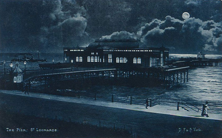 St Leonards Pier by Moonlight - Hastings UK Photo Archive